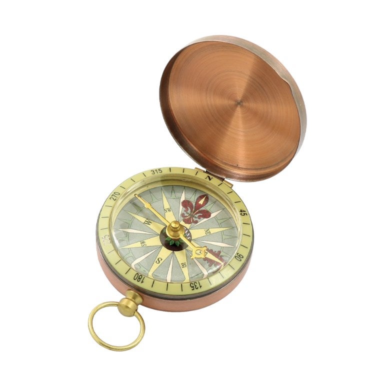 Boussole Compass Poche de Compas Portable, Cuivre Flip Cover Boussole ...