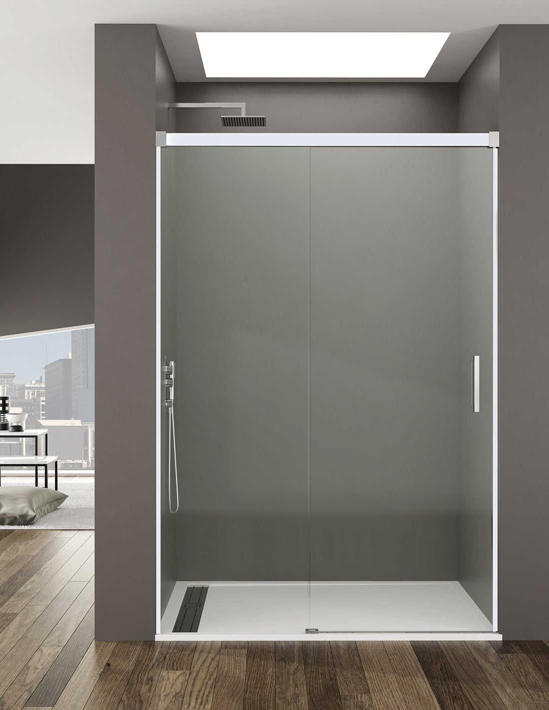 Cabine Paroi de douche frontale 1+1 ALLSTONE BASIC, Sans profil ...