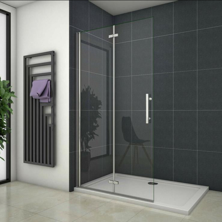 AICA Walk in 2 hojas plegables vidrio templado de 6mm con tratamiento ...