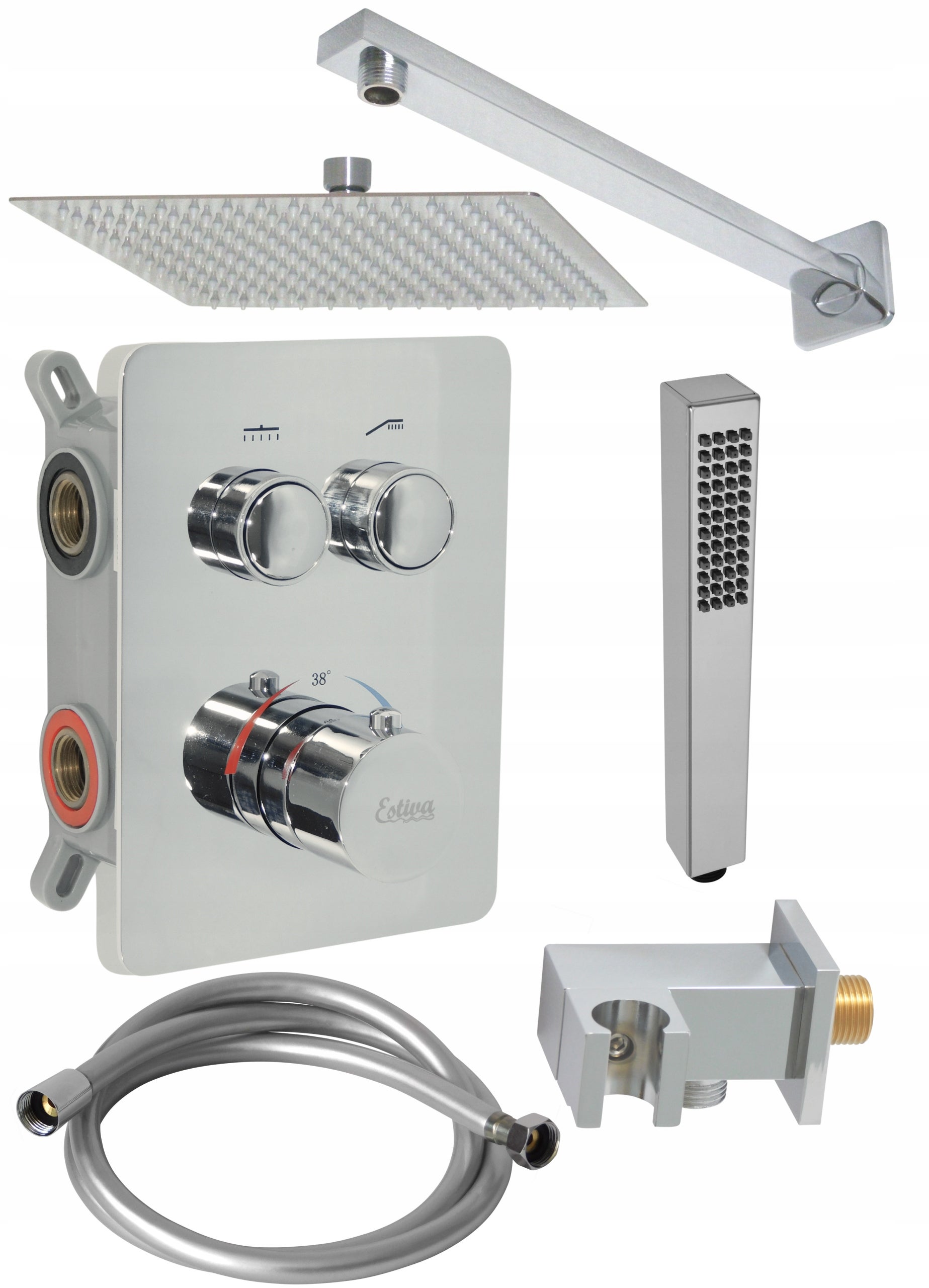 Zestaw prysznicowy podtynkowy Estiva LUPEN Chrome srebrny - Leroy Merlin