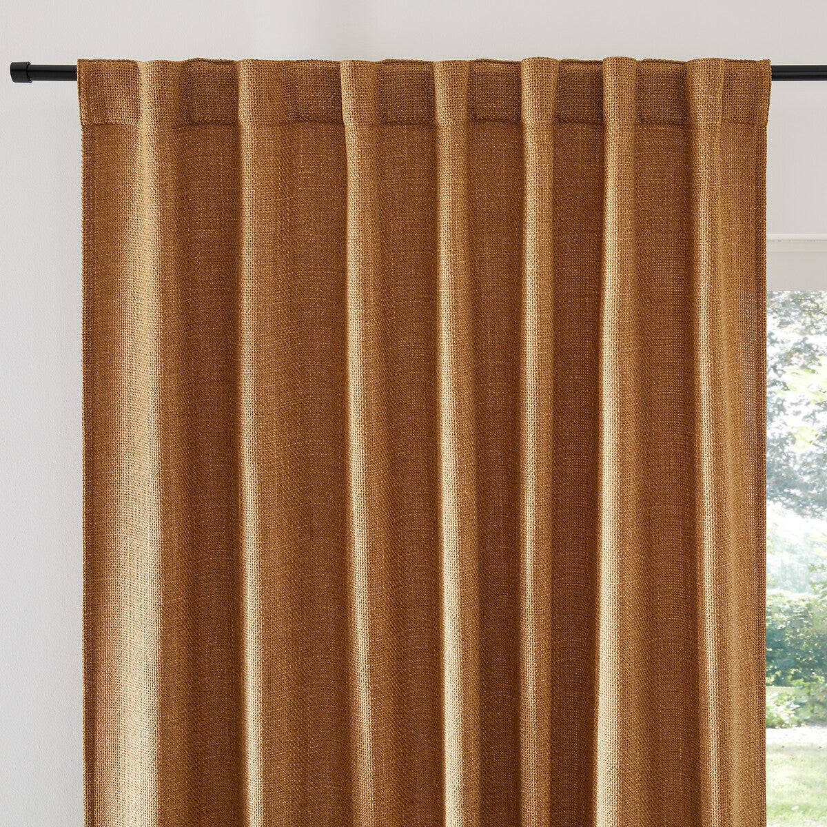 Rideau effet natté pattes cachées, Montego - Bronze - 180 x 140 cm ...