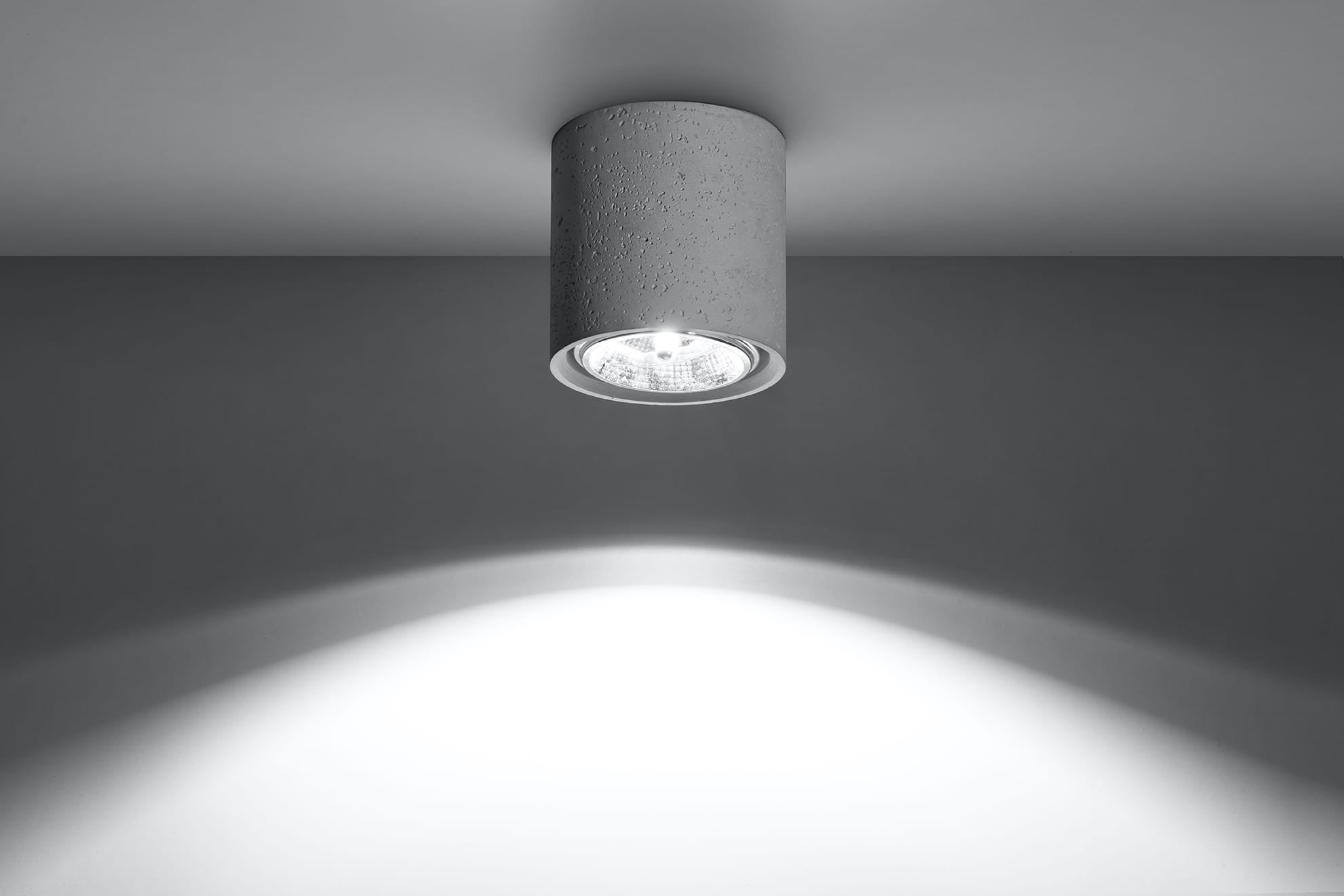 Aplique de Techo Cullo Hormigón SOLLUX, Gris, Hormigón, GU10, IP20, 140 ...