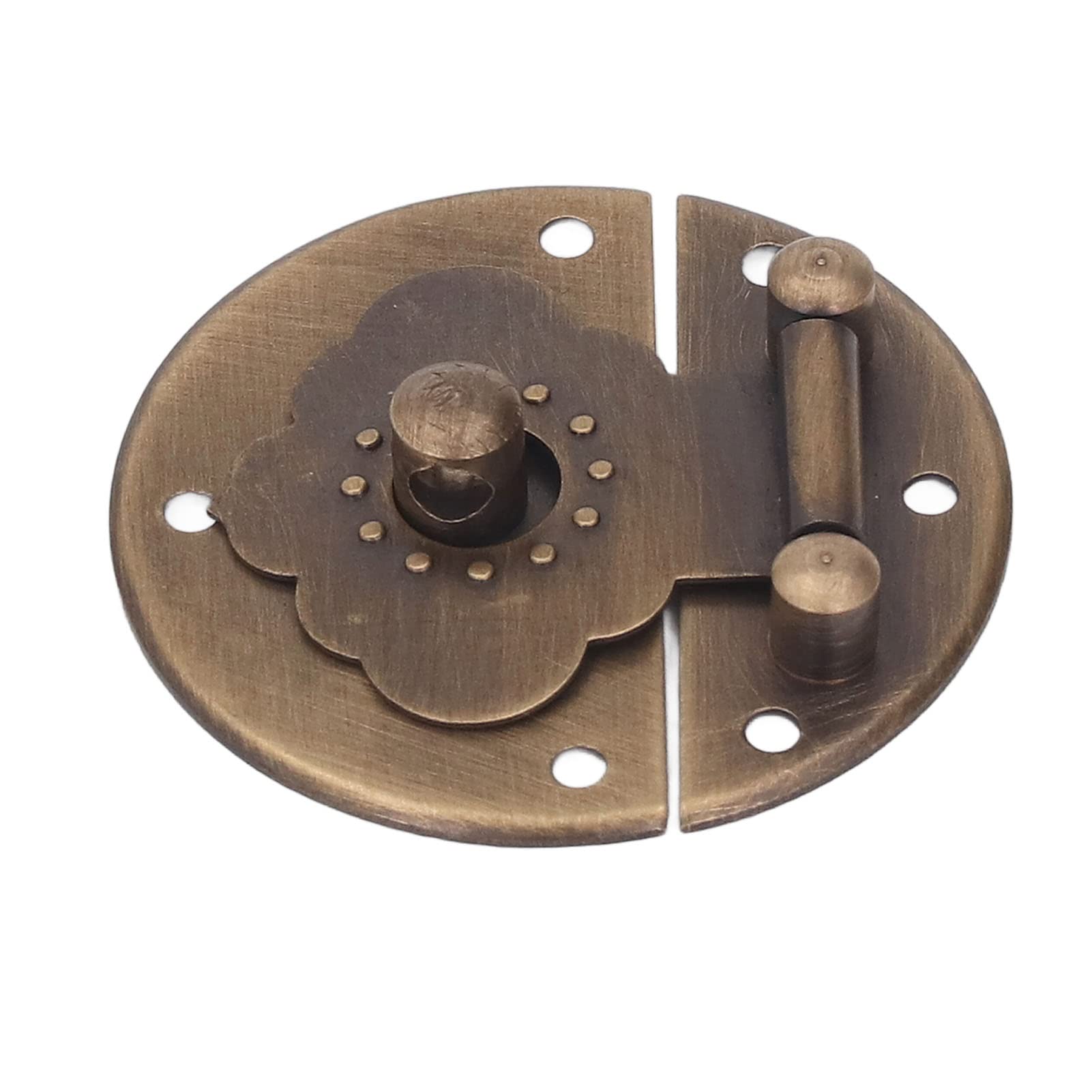 Moraillon rond cuivre gaufré, fermoir rétro boîte en bois (bronze ...