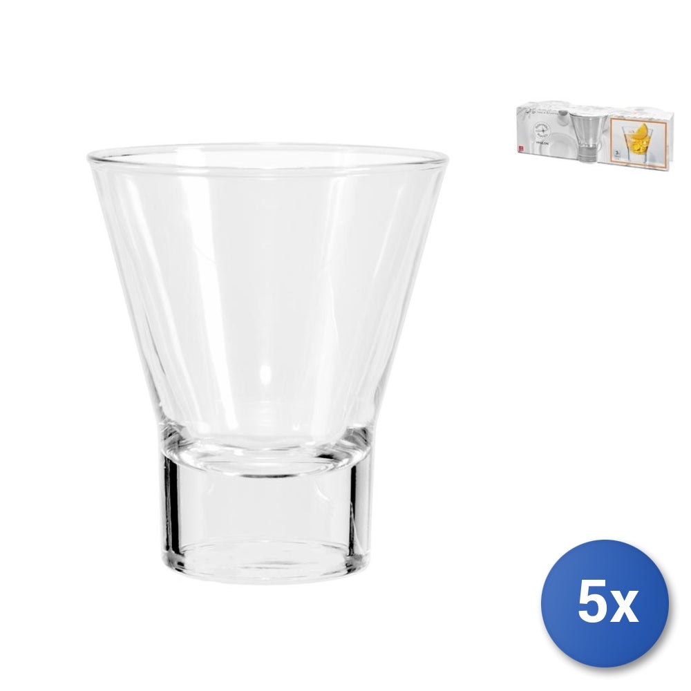 5x Packs 3 Vasos Ypsilon Fiesta/Cena cl 25 Transparente Bormioli Rocco ...