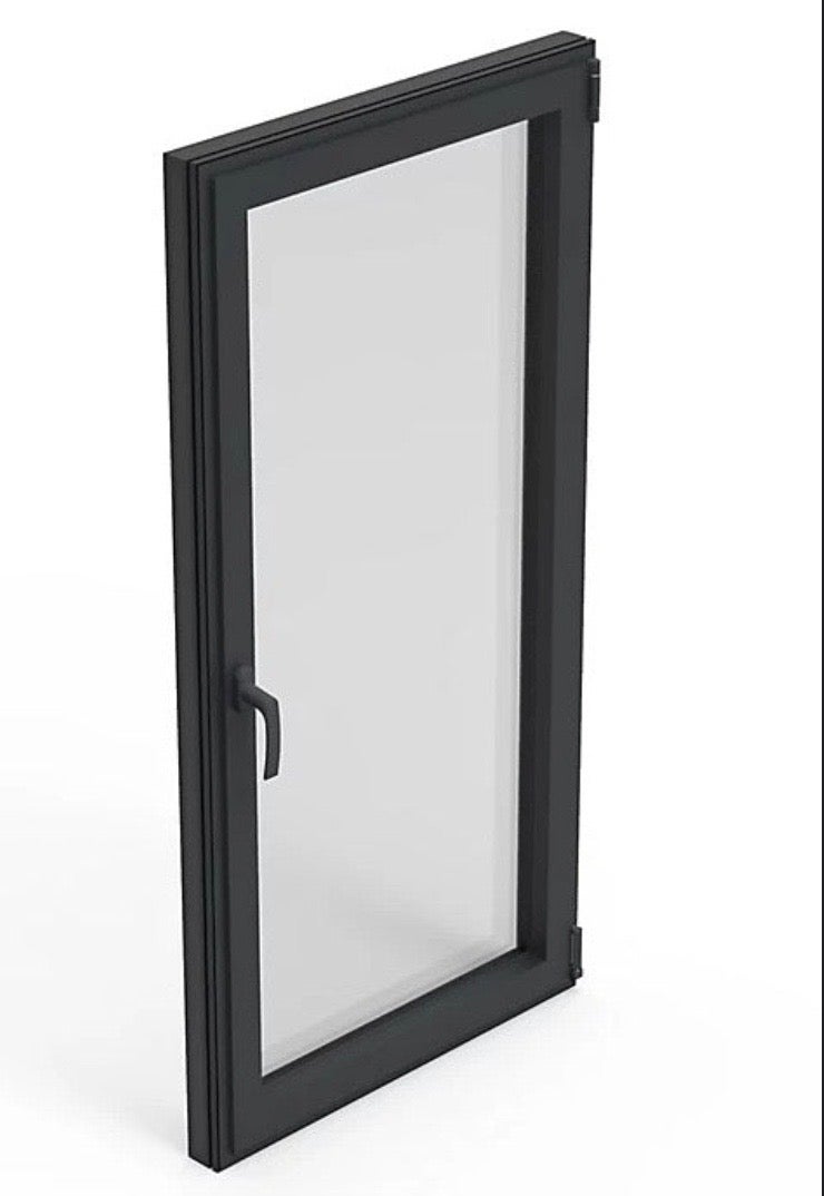 Fenêtre Aluminium avec 1 ventail ouvrant RAL 7016 ( L.: 95 cm x H.: 220 ...