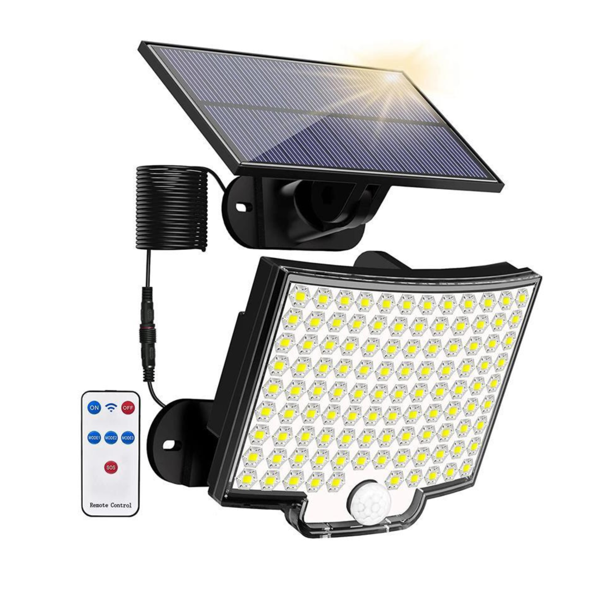 Aplique Solar exterior 20W 1200 lumenes con sensor con Mando 1800mAH ...