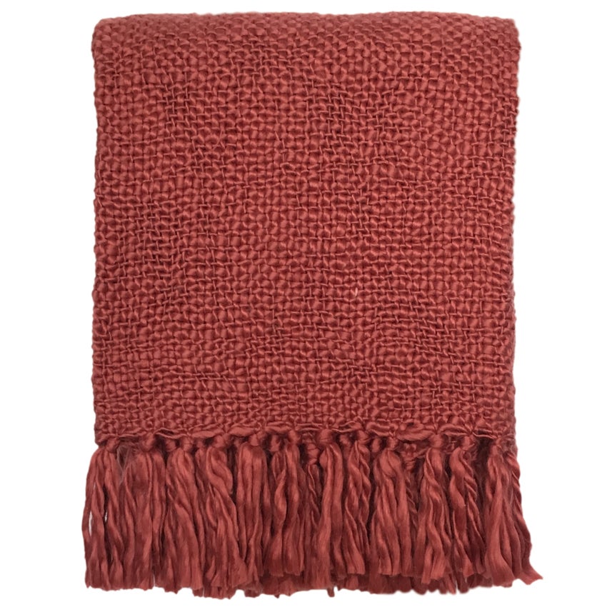 Plaid rouge délavé 125x150 | Leroy Merlin