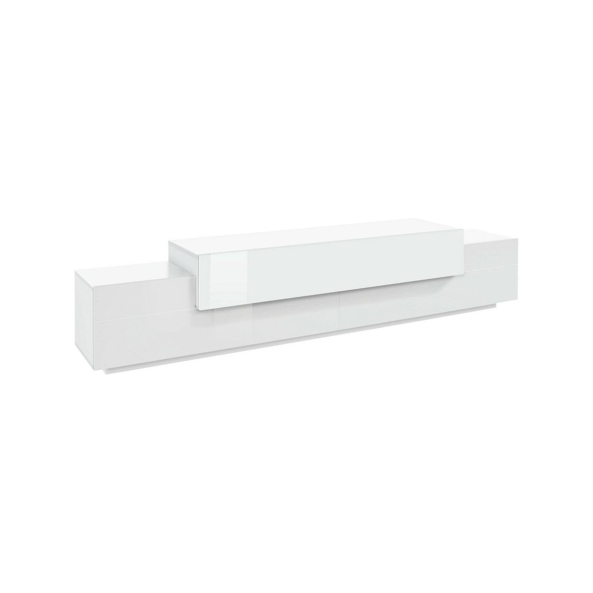 Dmora Mobile Porta tv Nico 45x240x52h cm Bianco Lucido 3 Ripiani ...