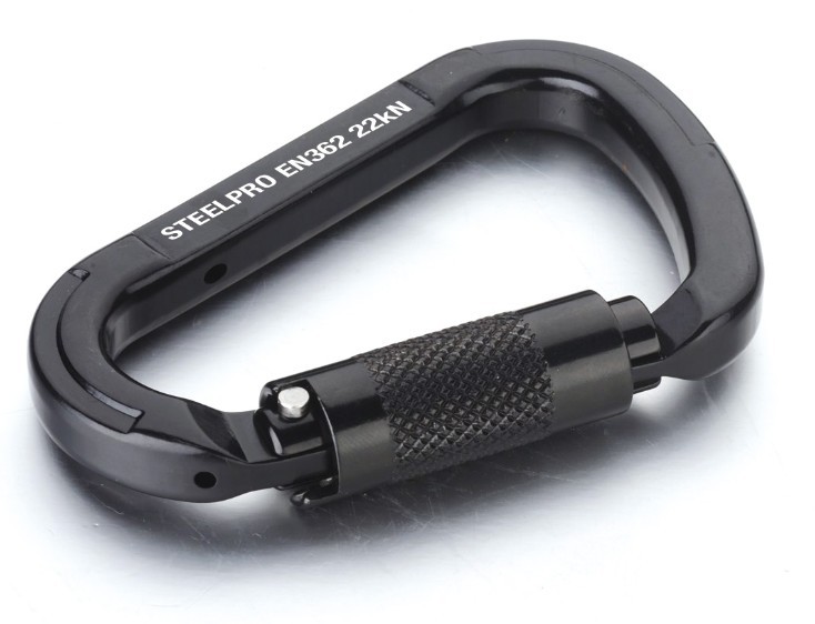 STEELPRO MOSQUETON ARNES ALUMINIO NEGRO SEGURO EN362 1888MALA | Leroy ...