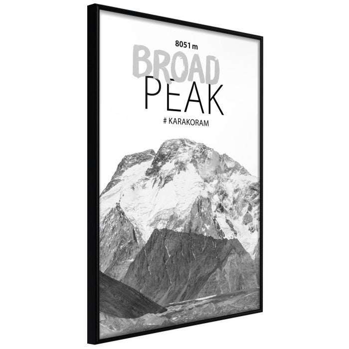 Affiche Murale Encadrée "Peaks of the World Broad Peak" 40 x 60 cm Noir ...