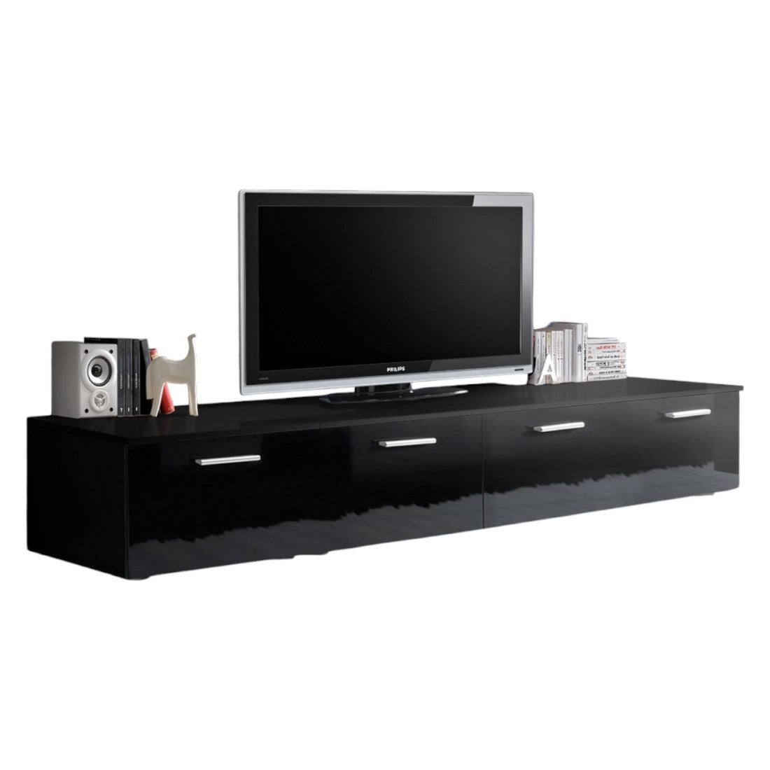 Mobile TV 200cm Collezione COMET. Colore nero. 2 ante a ribalta ...