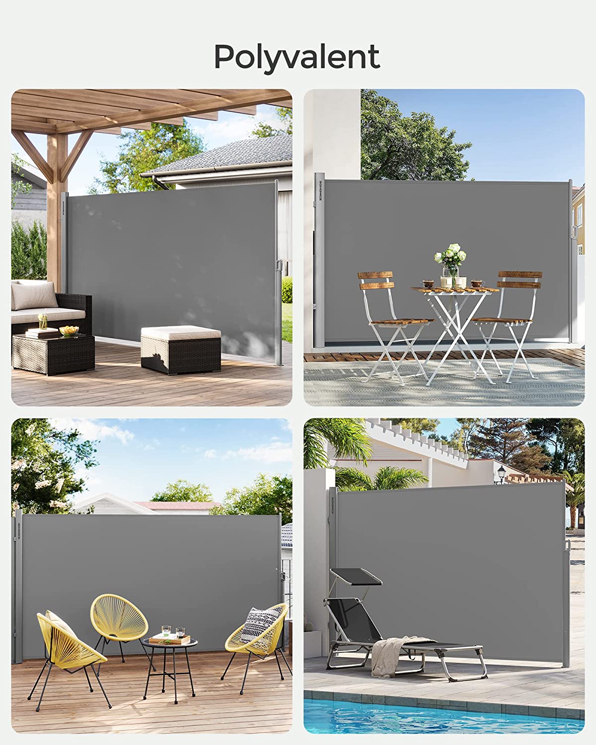 Paravent extérieur 180 x 400 cm (H x L), Store latéral pour Balcon et ...