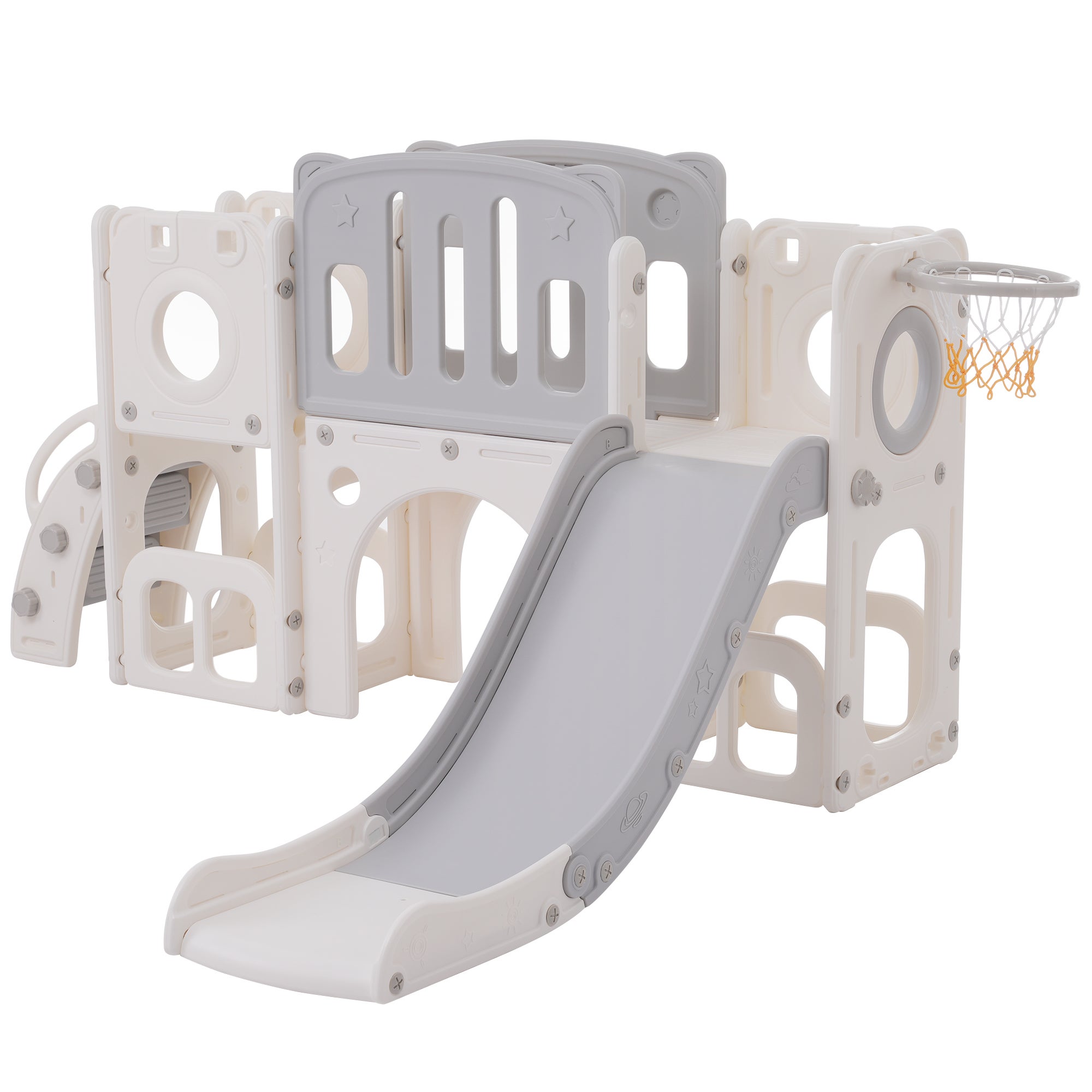 Toboggan 6 en 1 pour enfants avec un toboggan, deux plates-formes, deux ...