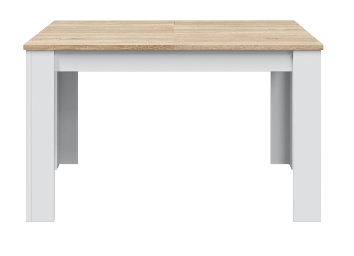 Table à manger Extensible en chêne canadian et blanc Artik - 78 x 140 ...