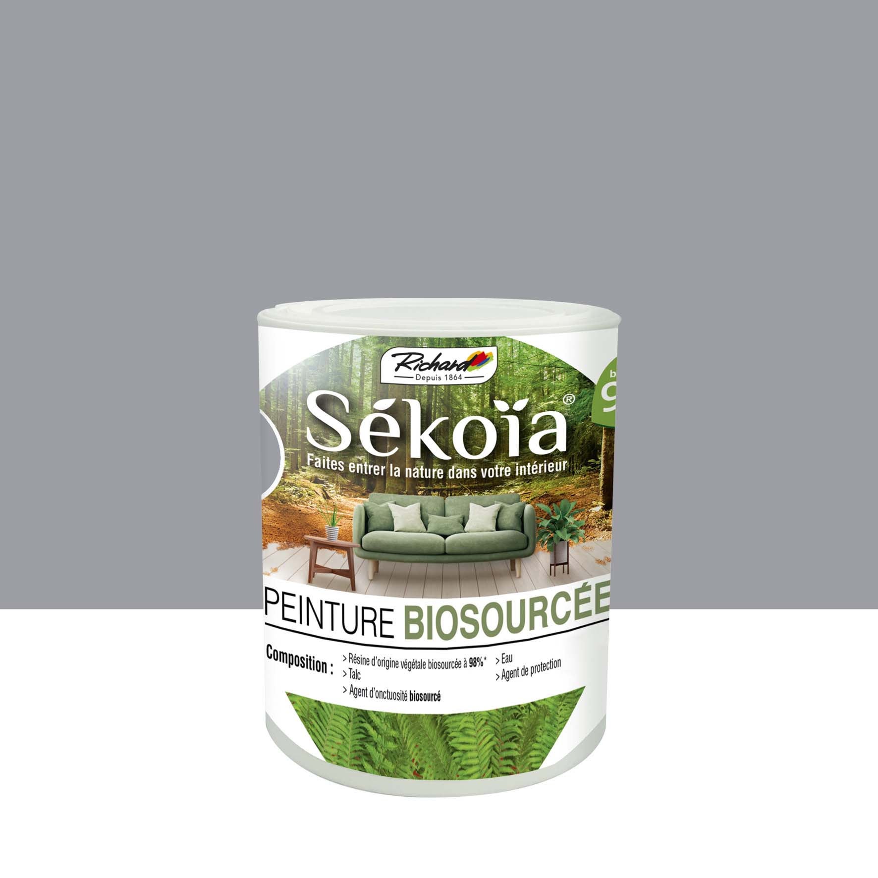 Peinture biosourcée Sékoia Richard gris souris mat 0.5 l | Bricoman