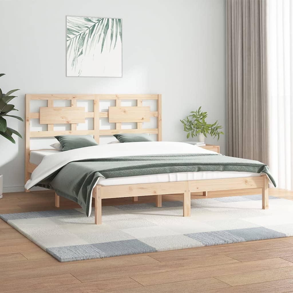 Estructura de cama de madera maciza de pino 180x200 cm super king ...