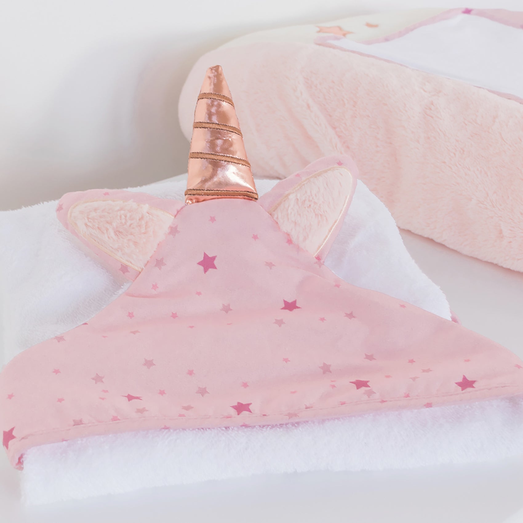 Sortie de bain avec gant Jolly - Rose - 75x75 cm - Polyester/Coton ...