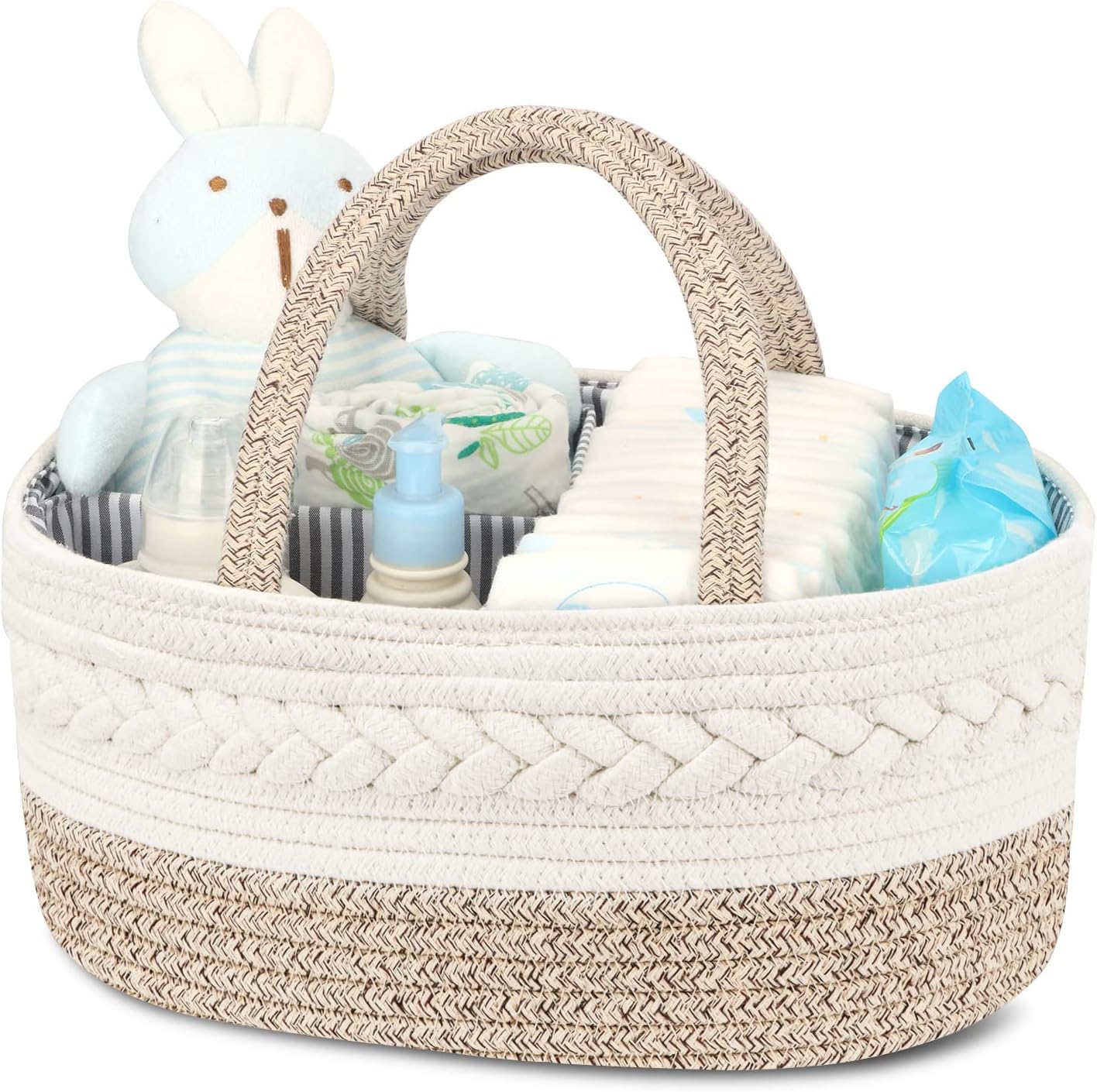 Panier de rangement pour couches de bébé avec compartiments et poignées ...