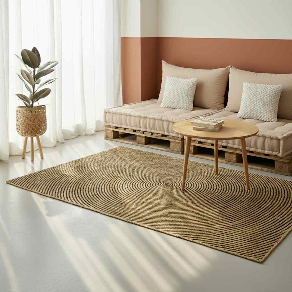 Alfombras de área Negro 240 x 240 cm yute | Leroy Merlin