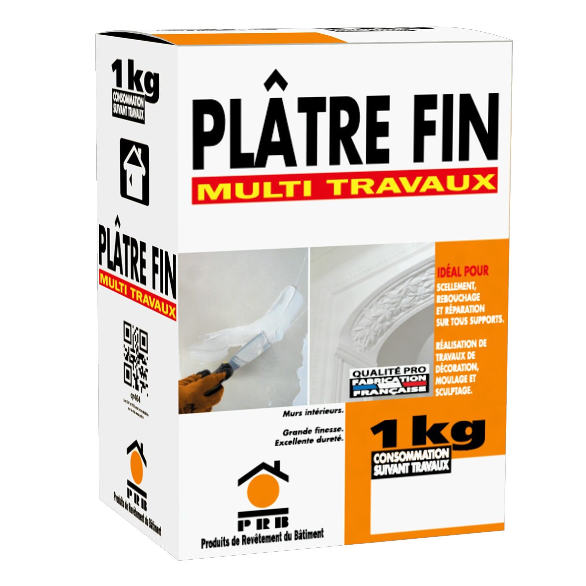 Plâtre Fin 1kg - Rebouchage, Scellement et Décoration - Prise Rapide ...