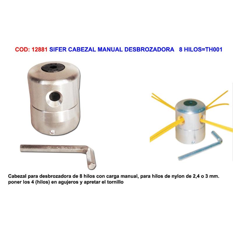 Cabezal metálico manual SIFER para desbrozadora 8 Hilos TH001(0439 ...