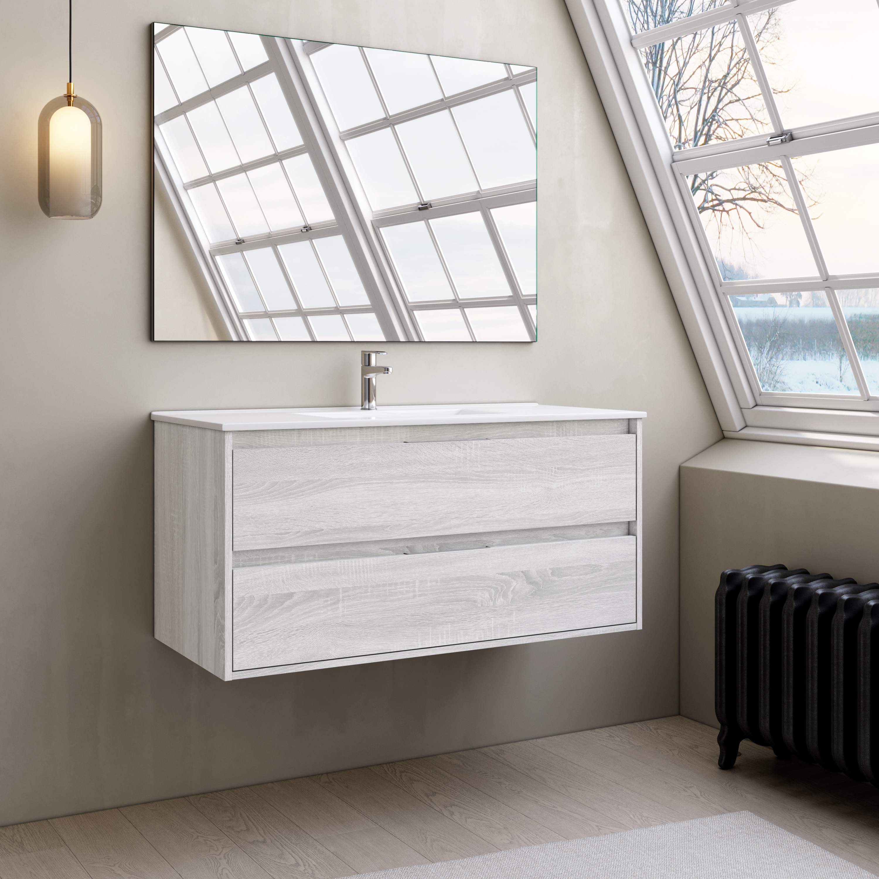 EGORE Meuble de salle de bain avec lavabo PISA 2 Tiroirs Hibernian ...