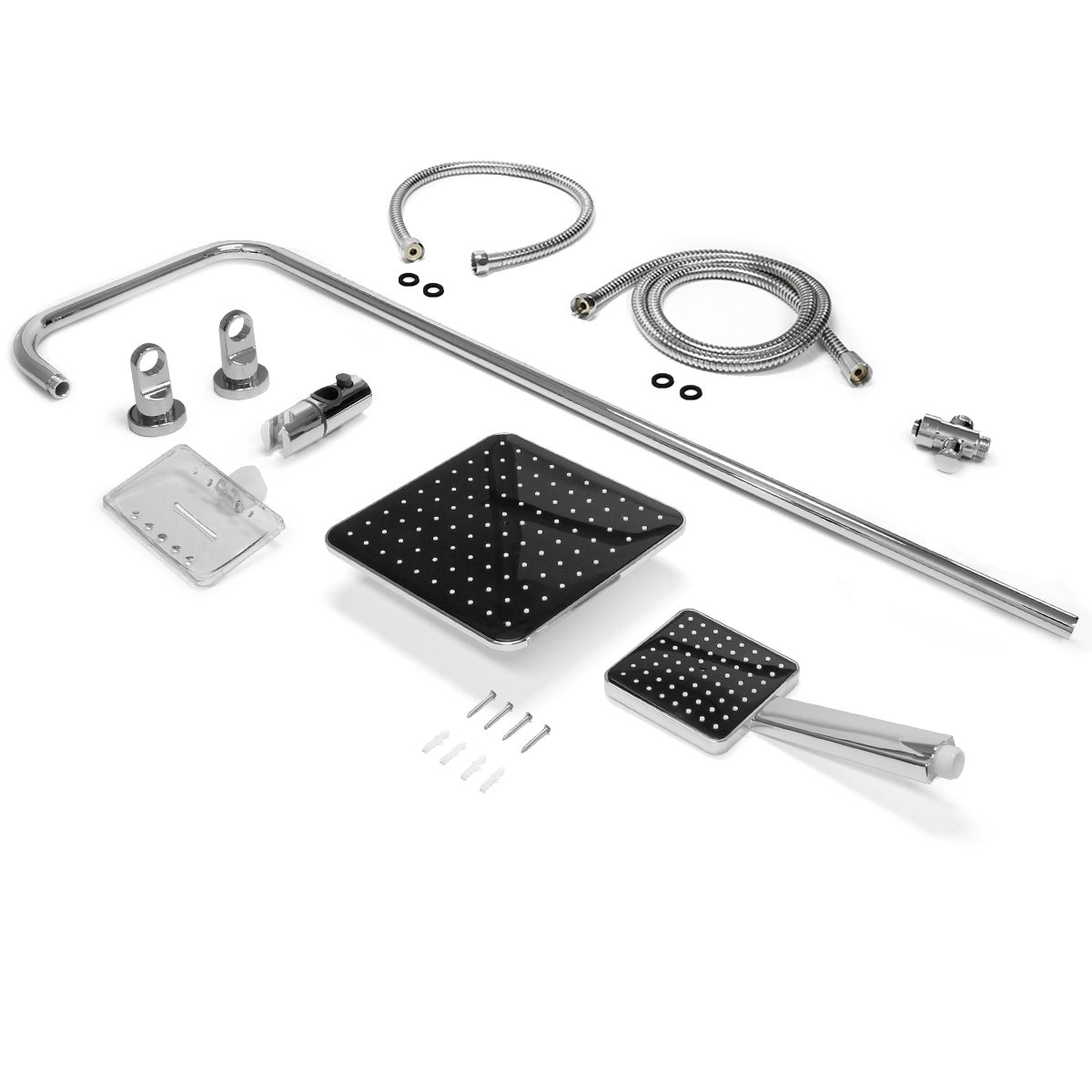 Set douche moderne pommeau douchette effet pluie salles bain en acier ...