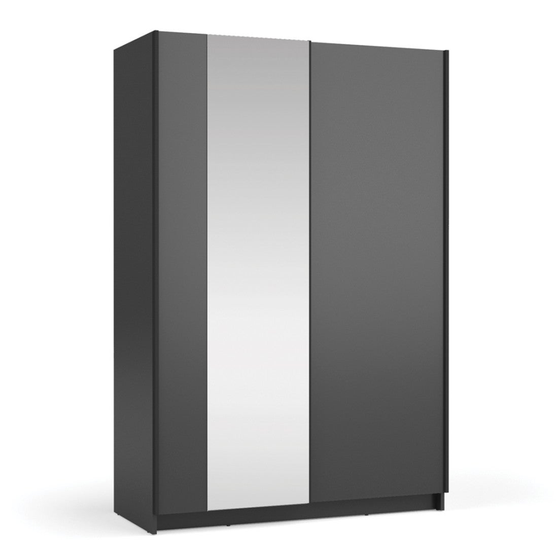 Armoire LYSIA 120 cm noir mat – 2 portes coulissantes avec miroir ...