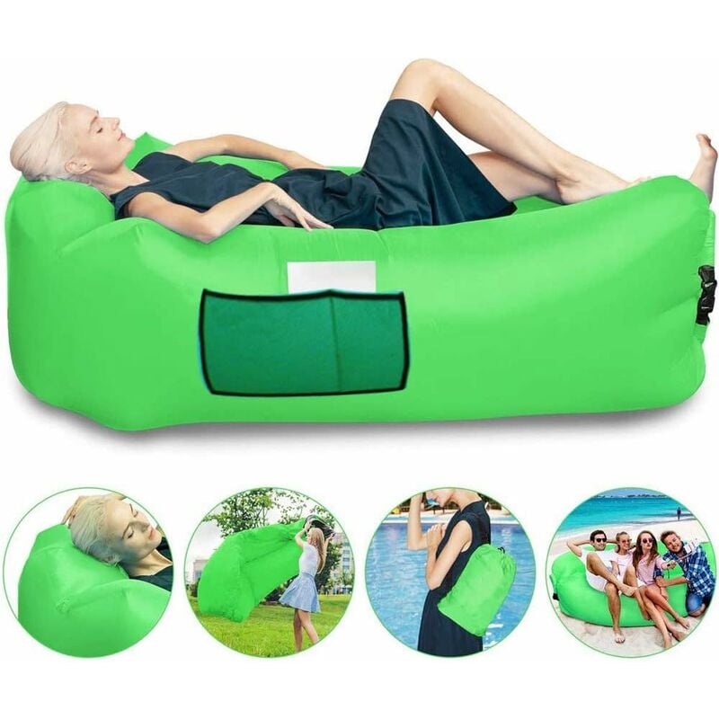 Hamaca Hinchable Impermeable con Almohada Integrada y Bolsa de ...
