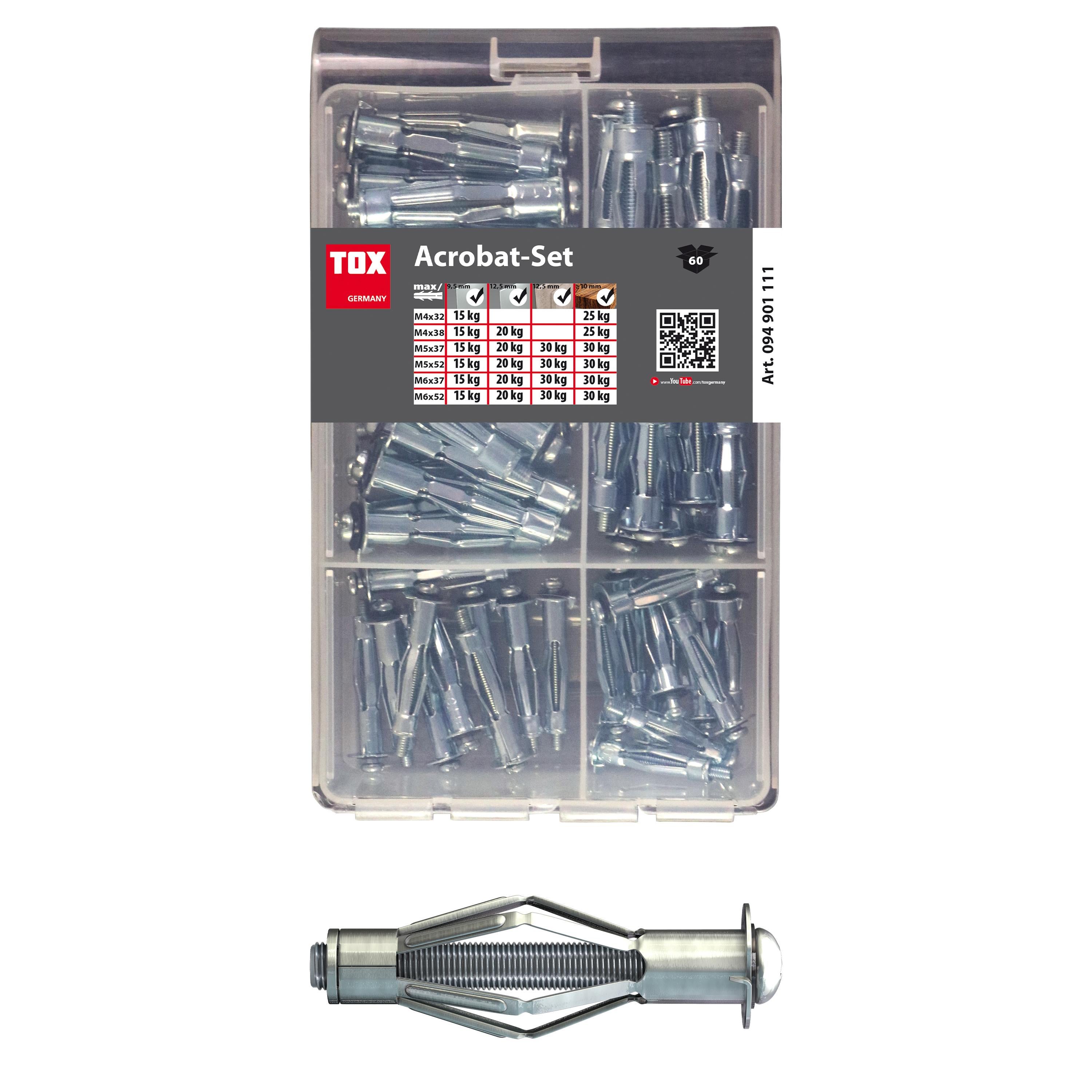 TOX Assortiment chevilles métal pour supports creux Acrobat Set 60 ...