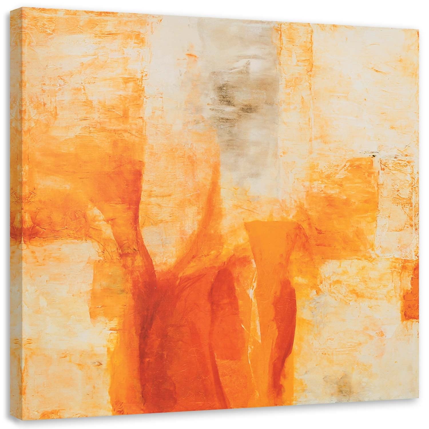 Tableau sur toile Orange Abstrait 60x60 | Leroy Merlin