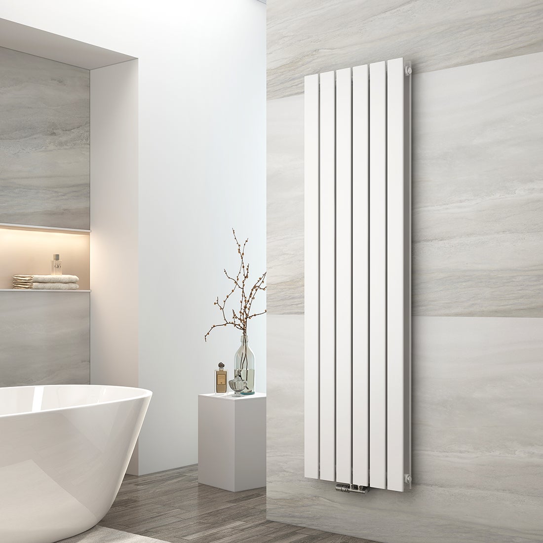 EMKE Radiateur eau chaude en acier Tube Plat Radiateur Mural Blanc ...