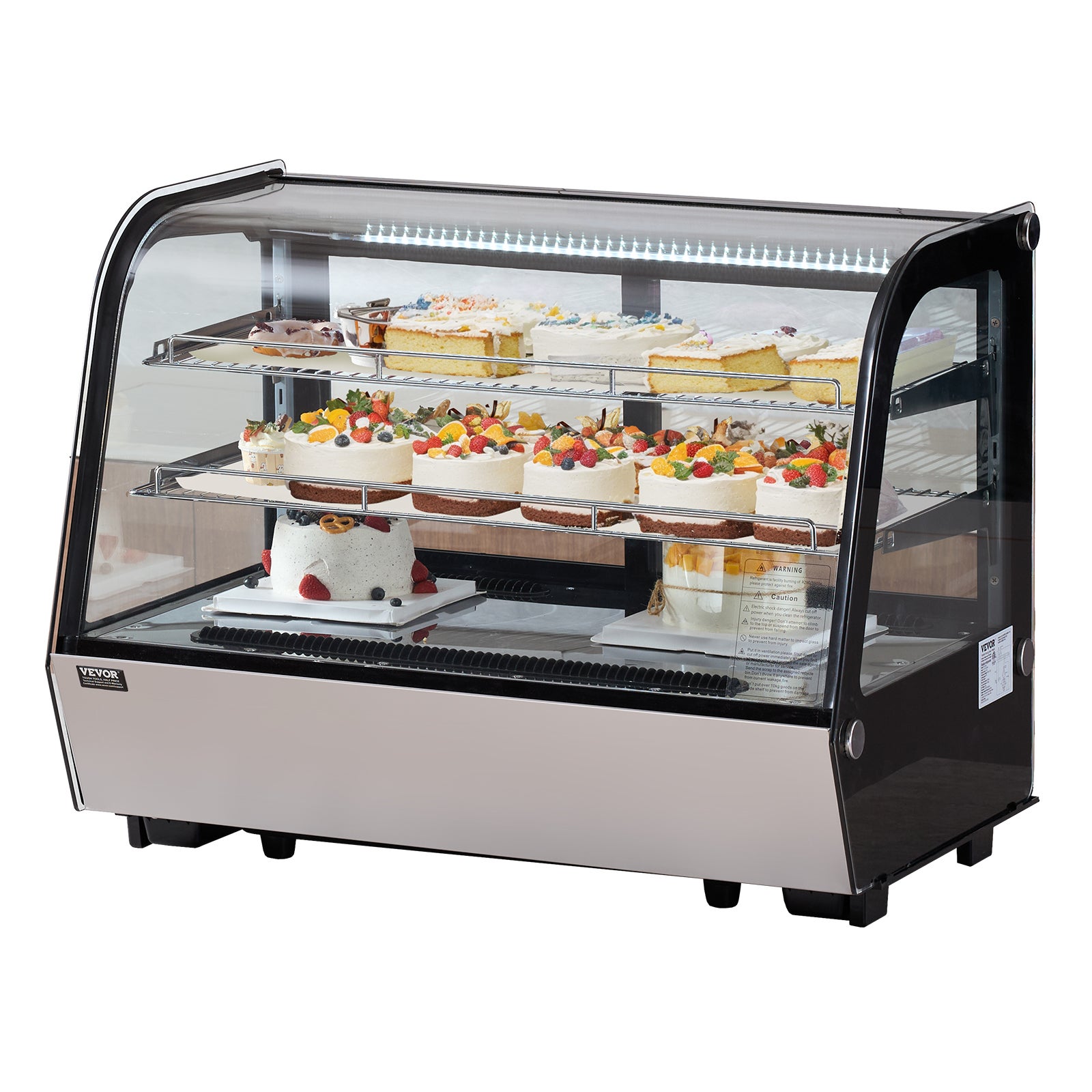Vitrine Réfrigérée Commerciale VEVOR 146 L,Comptoir Pâtisseries 2 ...