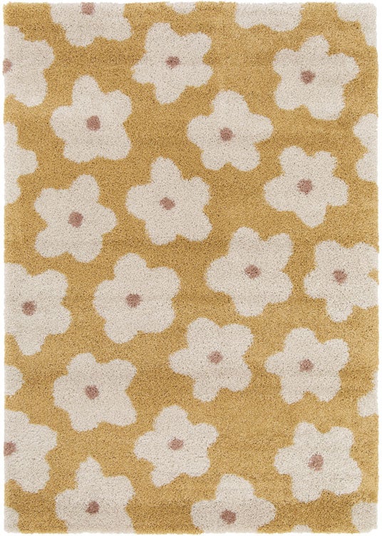 Tapis fleurs maximalistes - Apolline - Jaune - 160 x 230 cm | Leroy Merlin