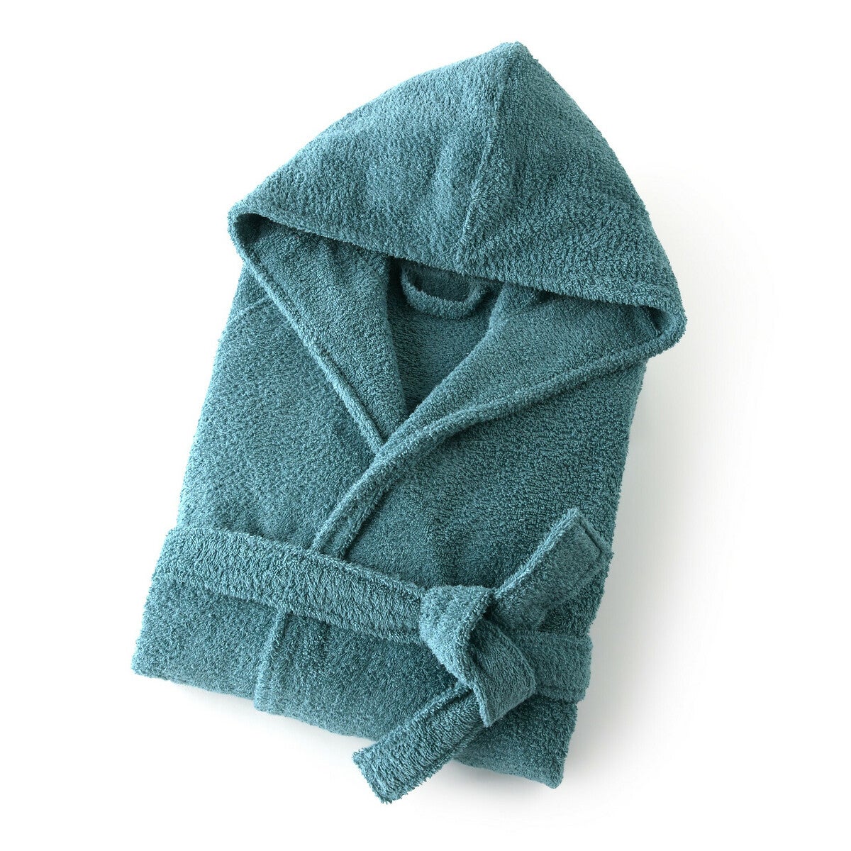 Peignoir capuche adulte coton bio 450 g/m2, Ismo - Bleu paon - 46/48 ...