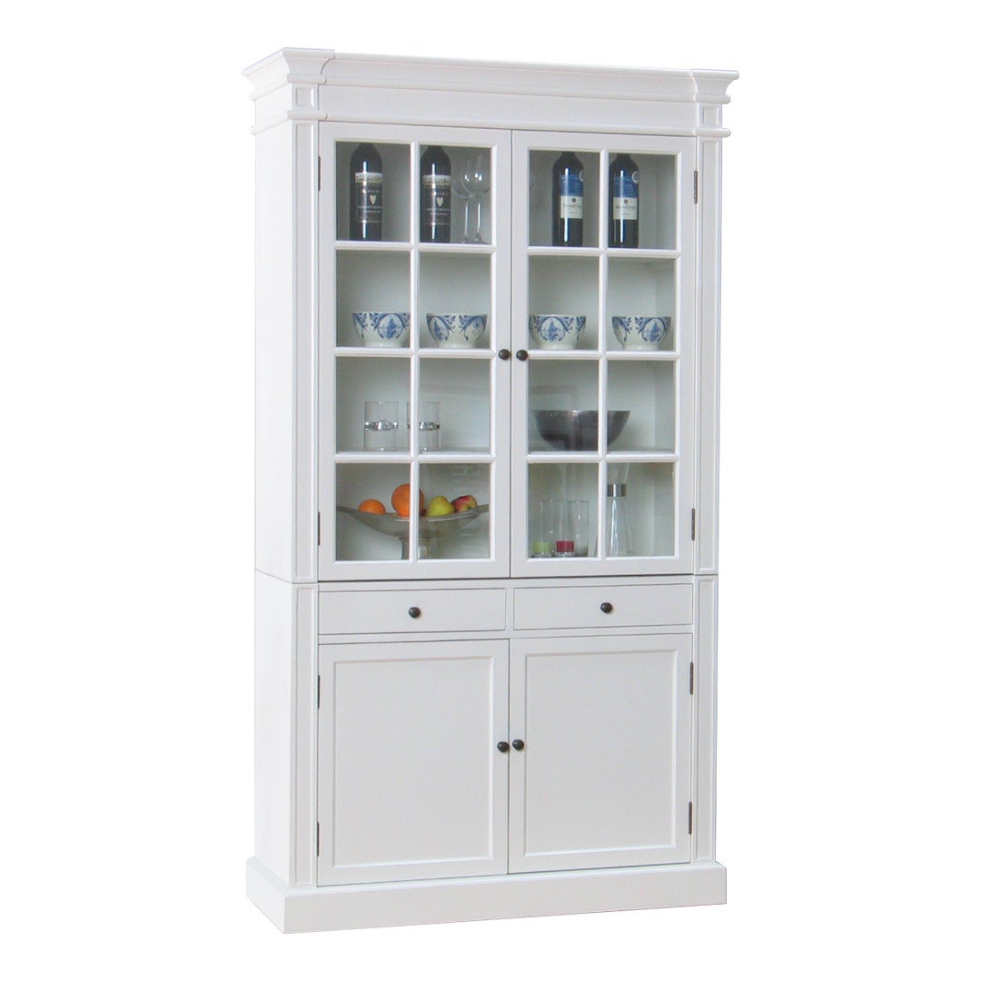 Amaretta Vitrines 2 portes, vieux blanc, vintage patiné, largeur 110 cm ...