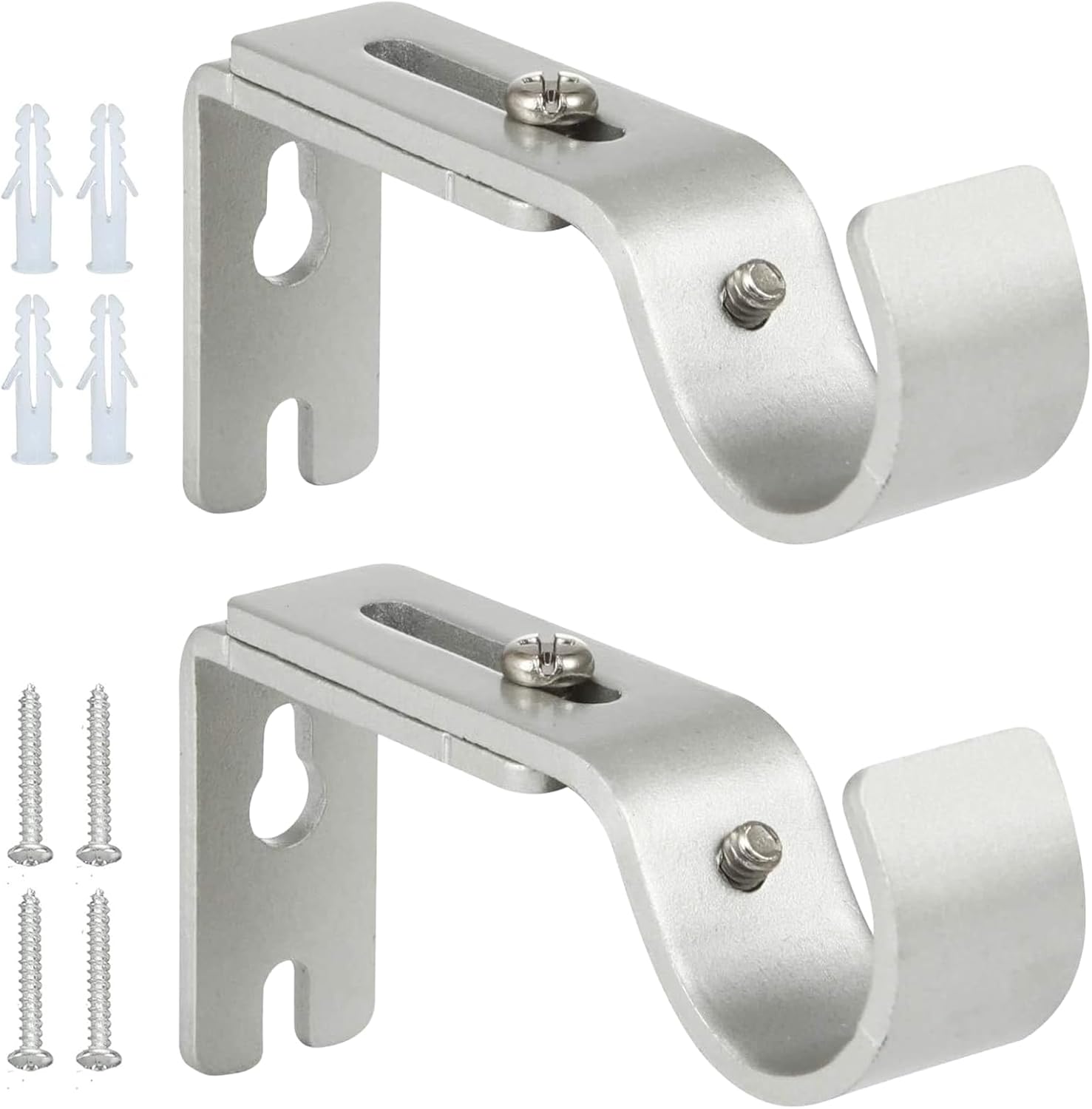 2 Pièces Support Barre Rideau Supports Réglables Attache Tringle Rideau ...