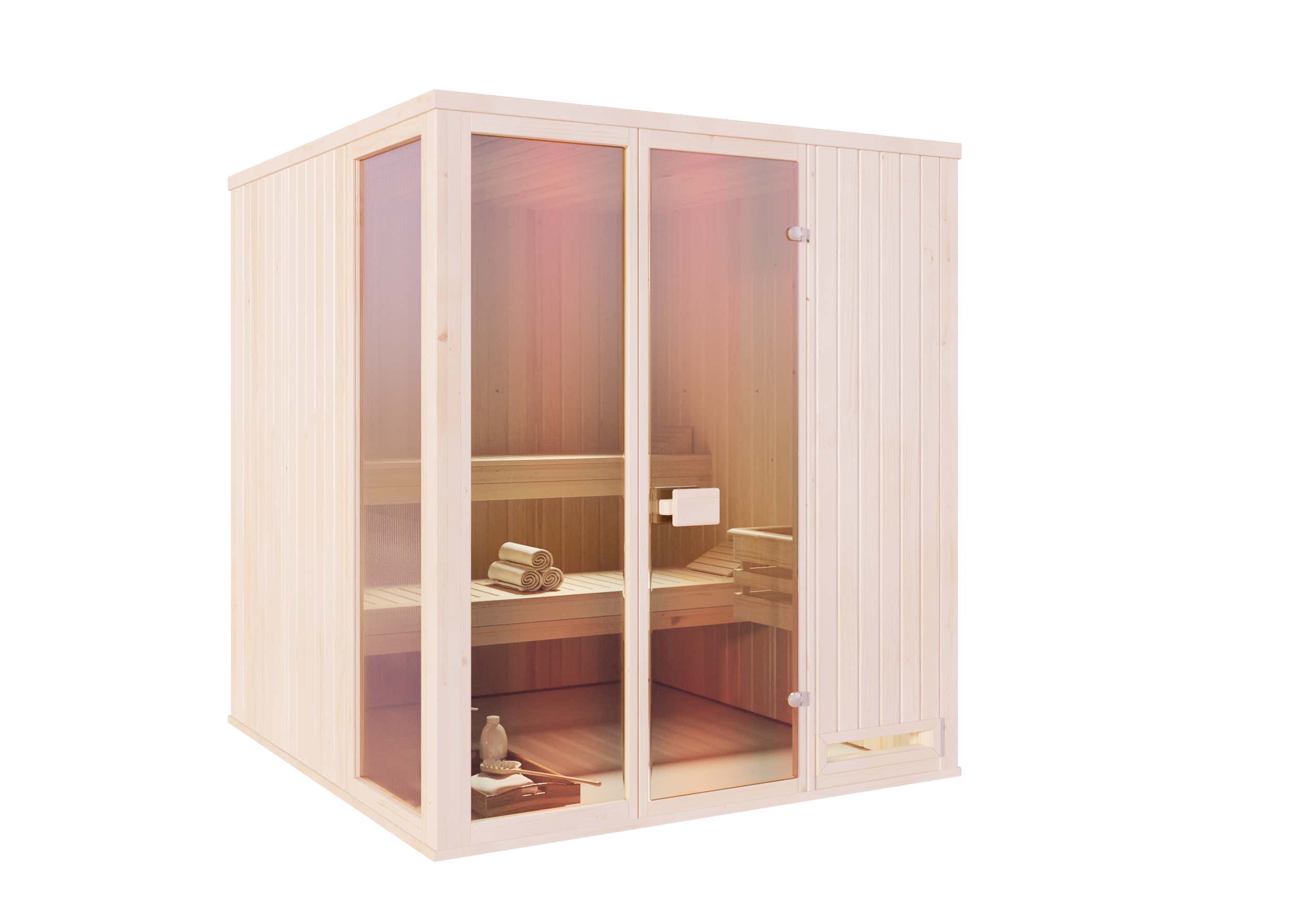 Sauna intérieur Oda FinnTherm, 2.4x1.9m dim. ext. (cas échéant incl ...