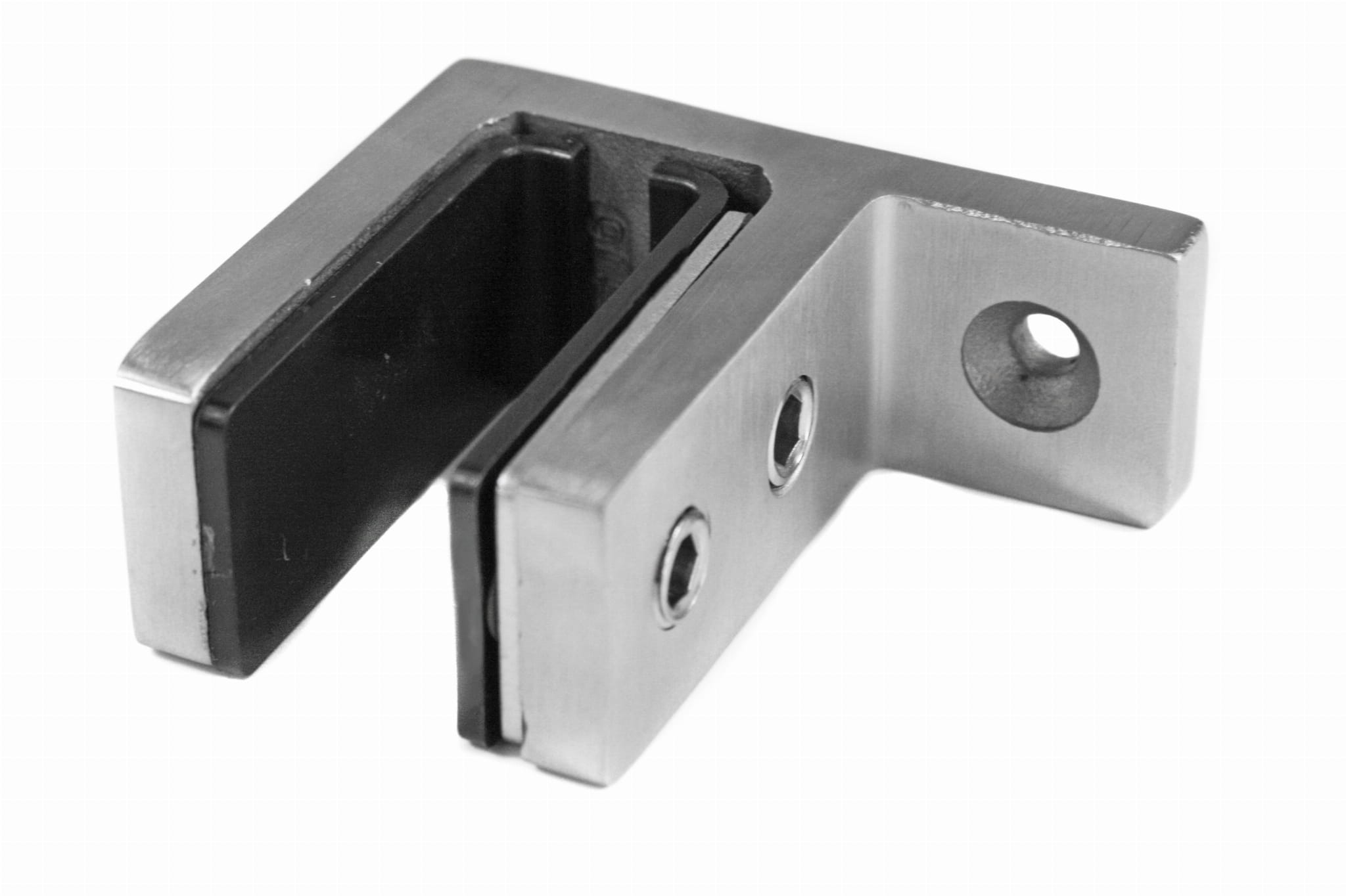 Pince de coin pour verre 48x65x40mm 16,76-21,52mm, AISI 316, brossé ...