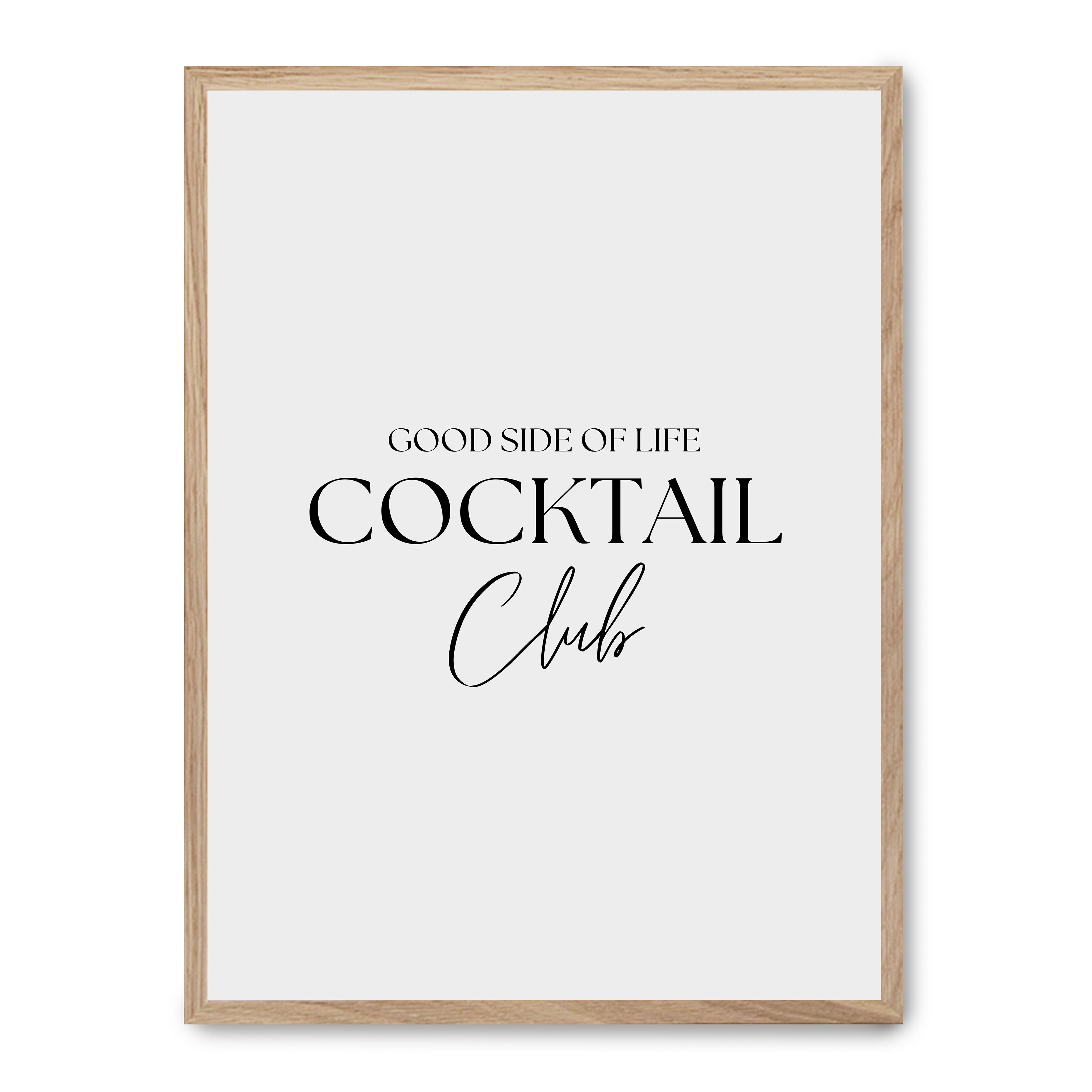 Cuadro Cocktail club, marco premium chapado en roble, 50x70 cm | Leroy ...