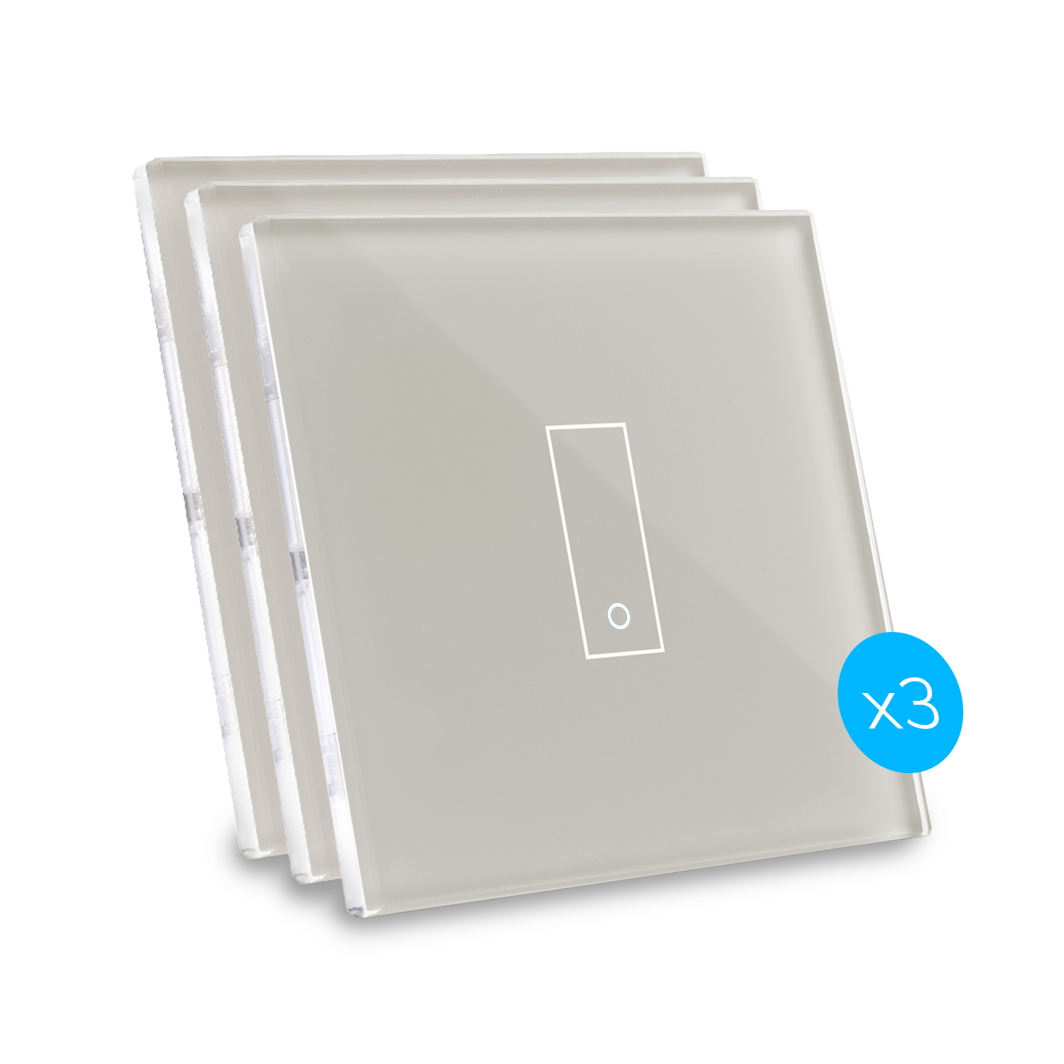 Kit de 3 interrupteurs de design connectés via Wi-Fi iotty E1 PLUS pour ...