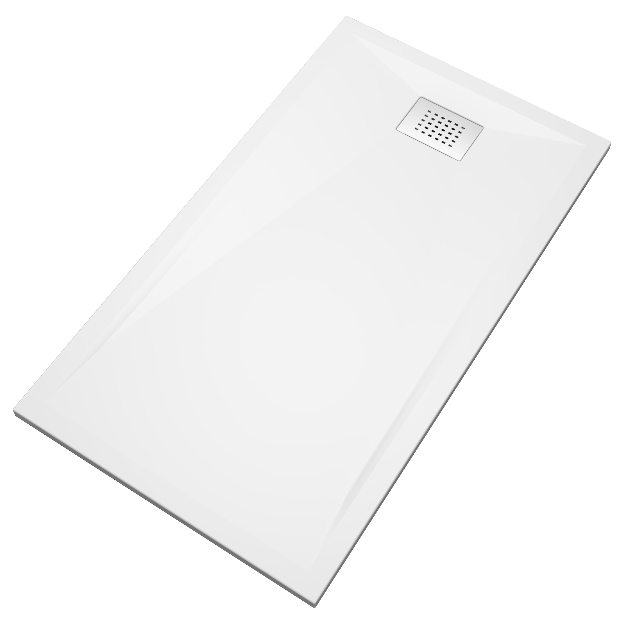 Receveur de douche 140x80x4 blanc avec grille en inox poli et bonde ...