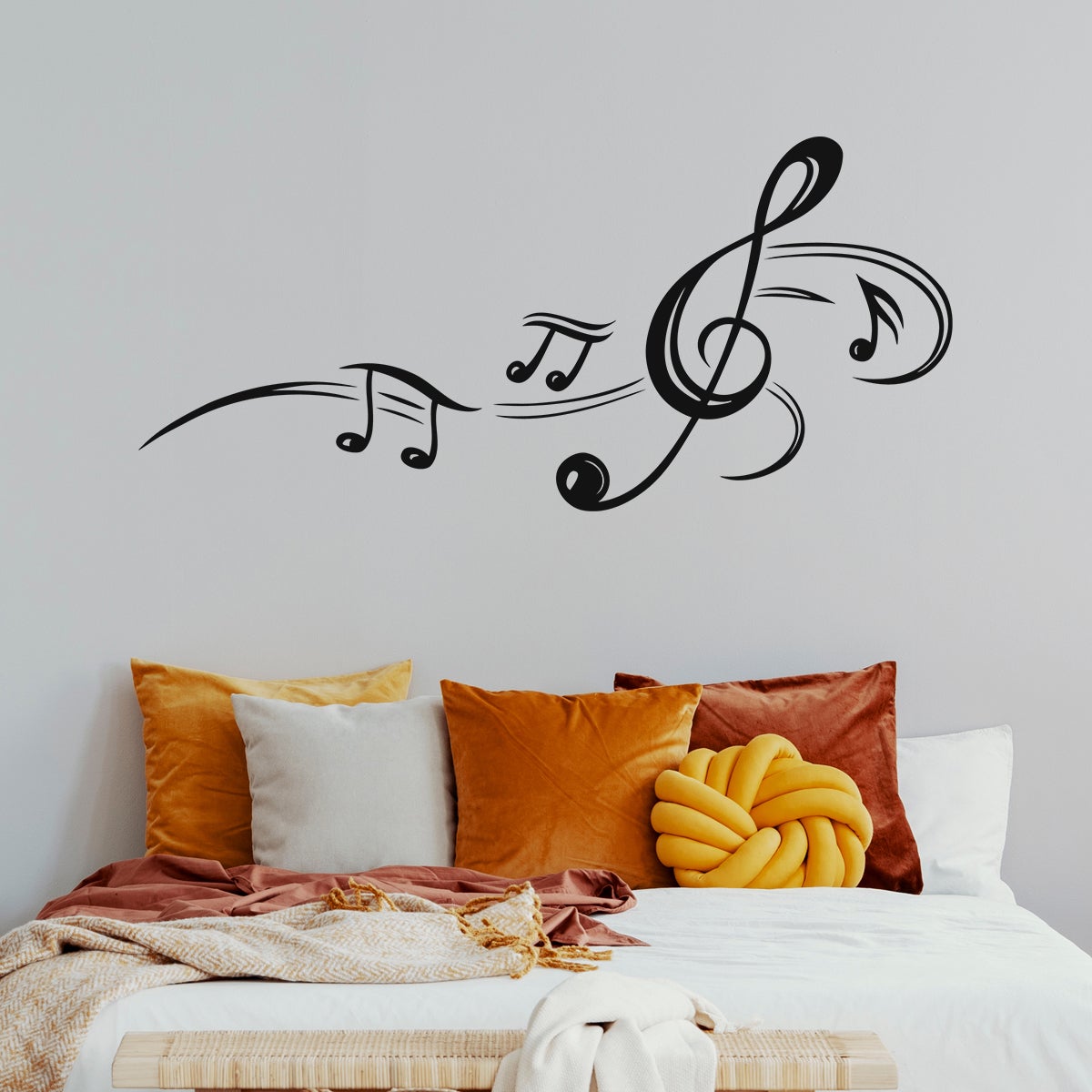 Sticker Mural - Notes de musique - Noir - 67x146 cm | Leroy Merlin