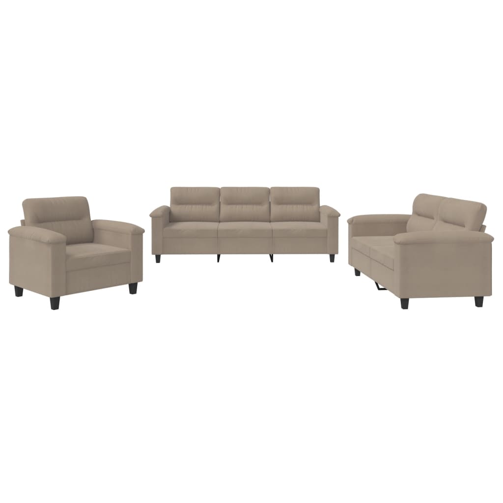 Ensemble de canapés 3 pcs，Sofa pour Salon，Banquette avec coussins taupe ...