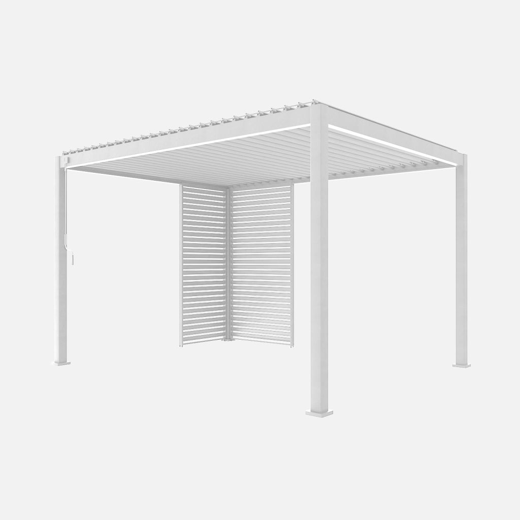 Pérgola bioclimática 3x4m de aluminio + 1 persiana de 1m + 1 persiana ...