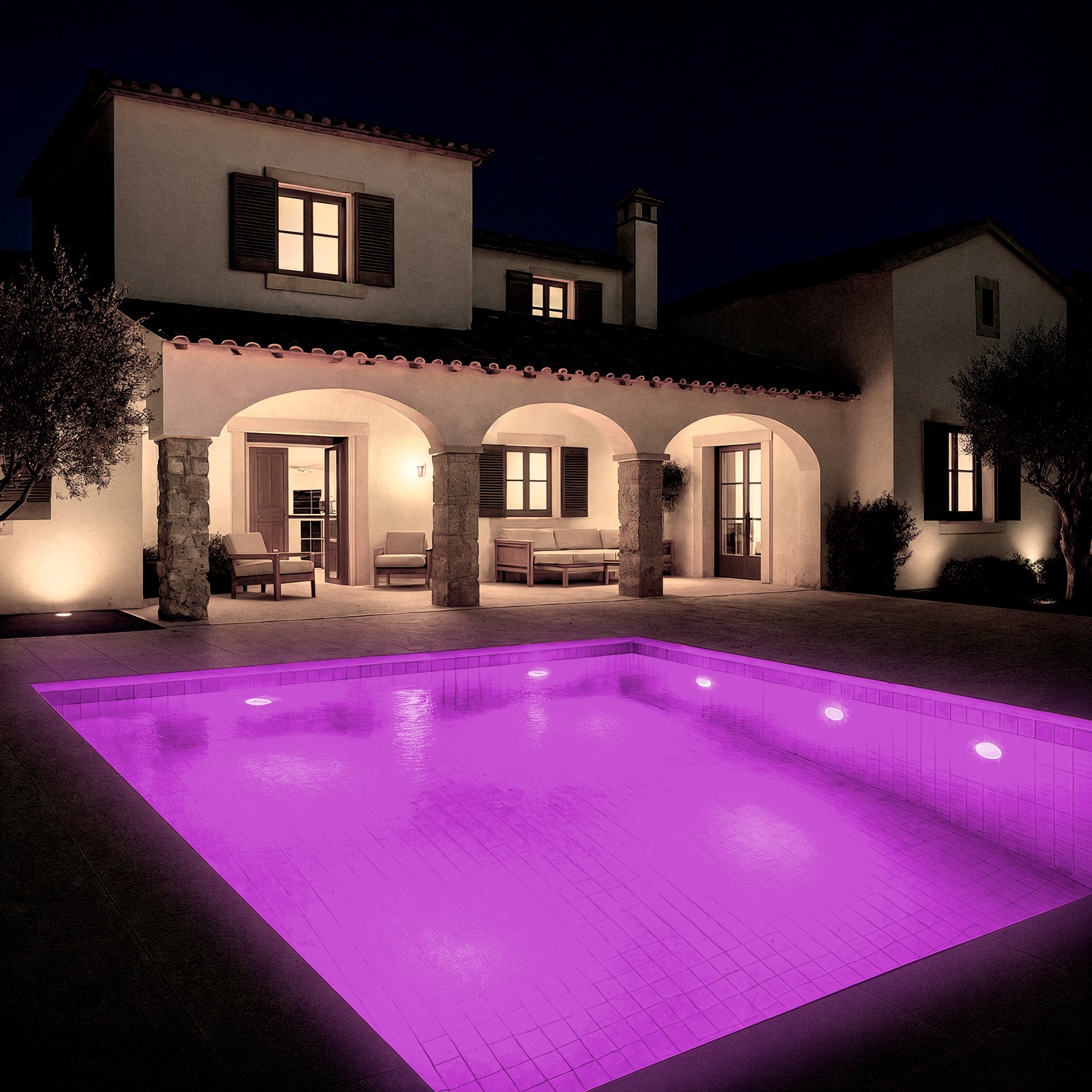 Spot LED Piscine en Saillie Inox RGBW Submersible 12V DC IP68 12W RGBW ...