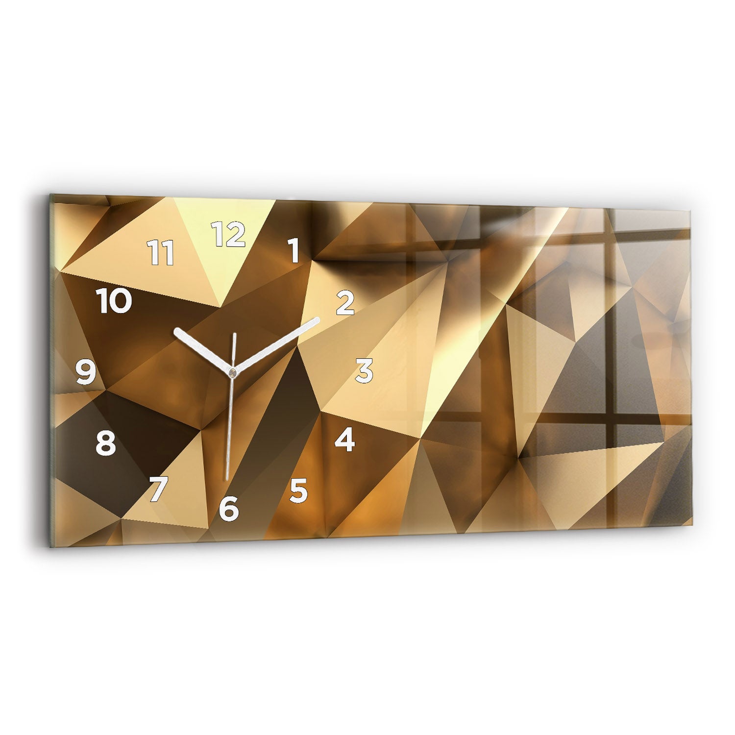 Horloge en verre imprimé | Pointes blancs | Texture géométrique | 60x30 ...