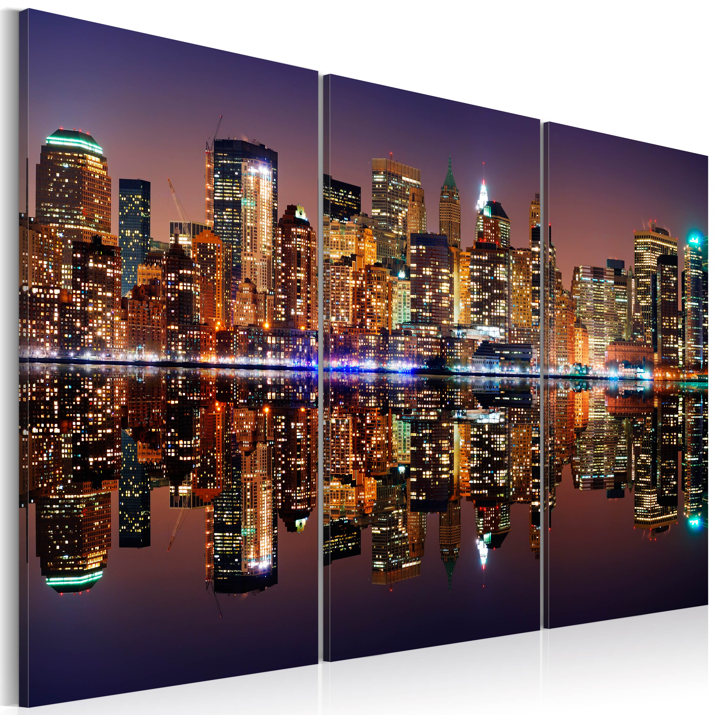 Quadro - New York Riflessa In Uno Specchio D'acqua Cm120x80h | Leroy Merlin