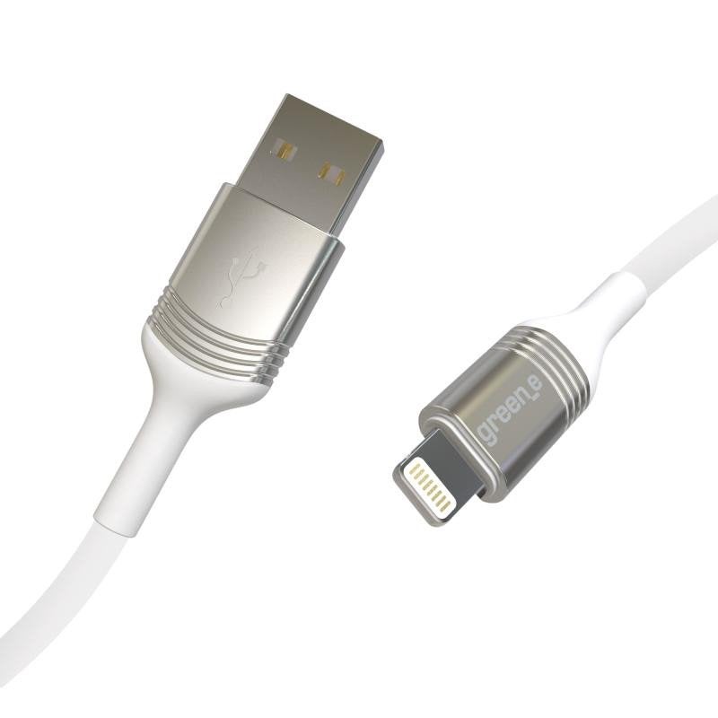 Cable usb-a vers lightning c89 - blanc- longueur 1.20m Green_e GR2040 ...