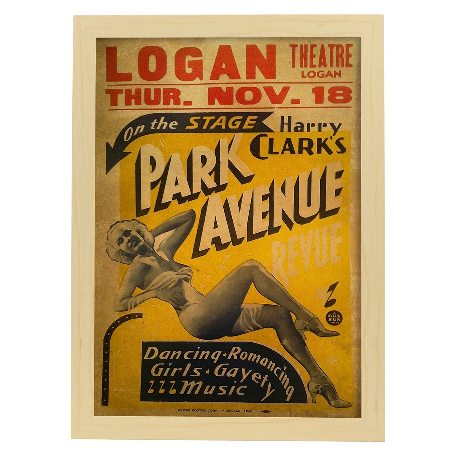 Poster Vintage De Teatro Vintage. Con Imagenes Vintage Y De Publicidad Antigua. Marco Blanco ...